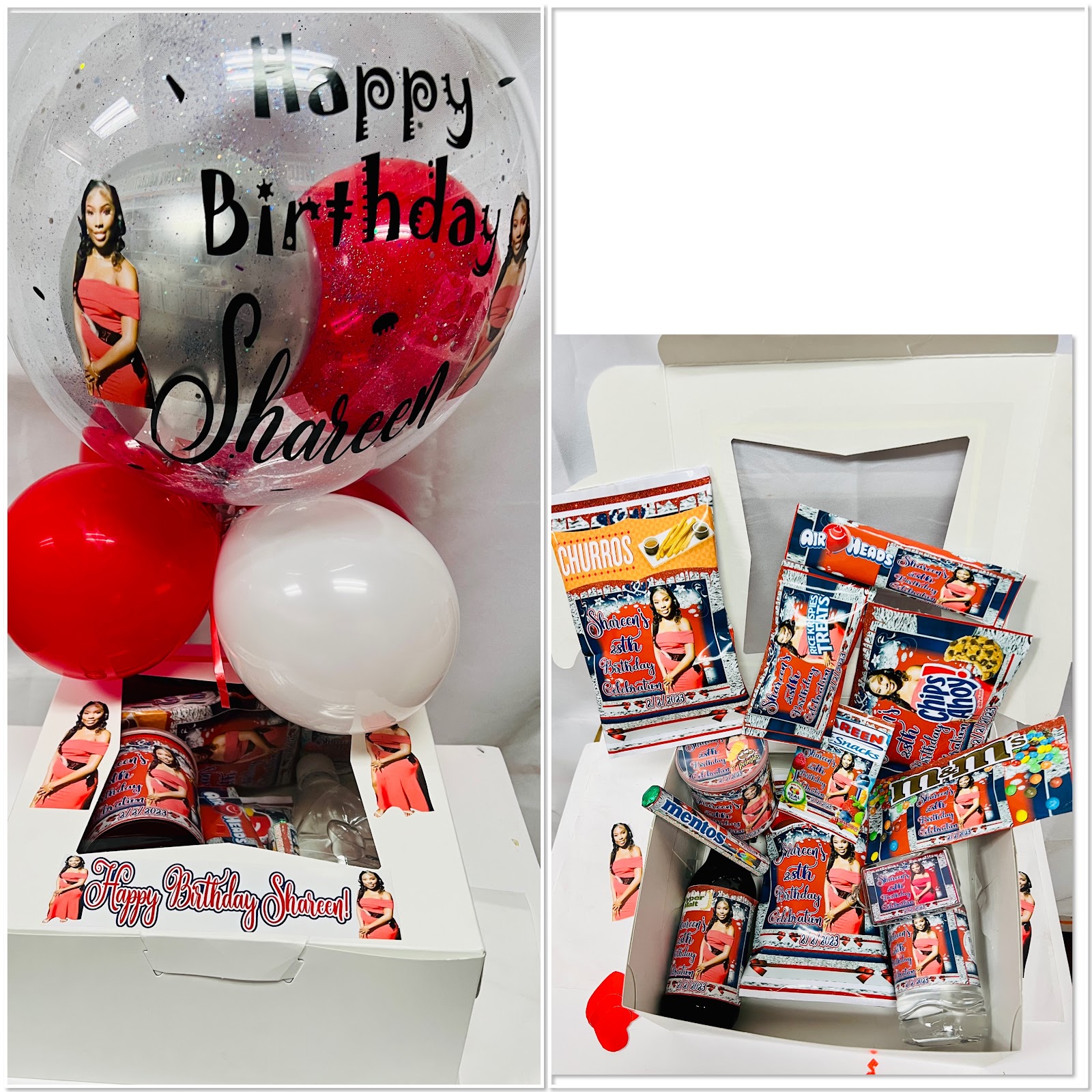 Fully Personalized Snack Gift Box with Bubble Balloon