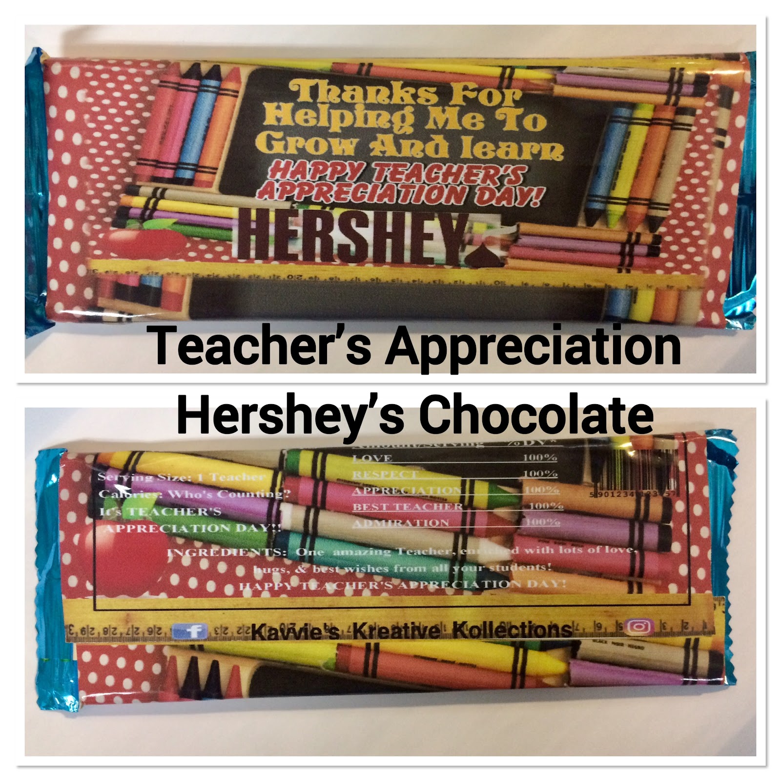 Teacher’s Appreciation Hershey’s Chocolate