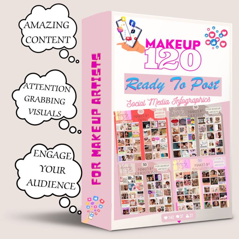 120 Ready-to-Post Makeup Social Media Infographics Bundle for Beauty ...