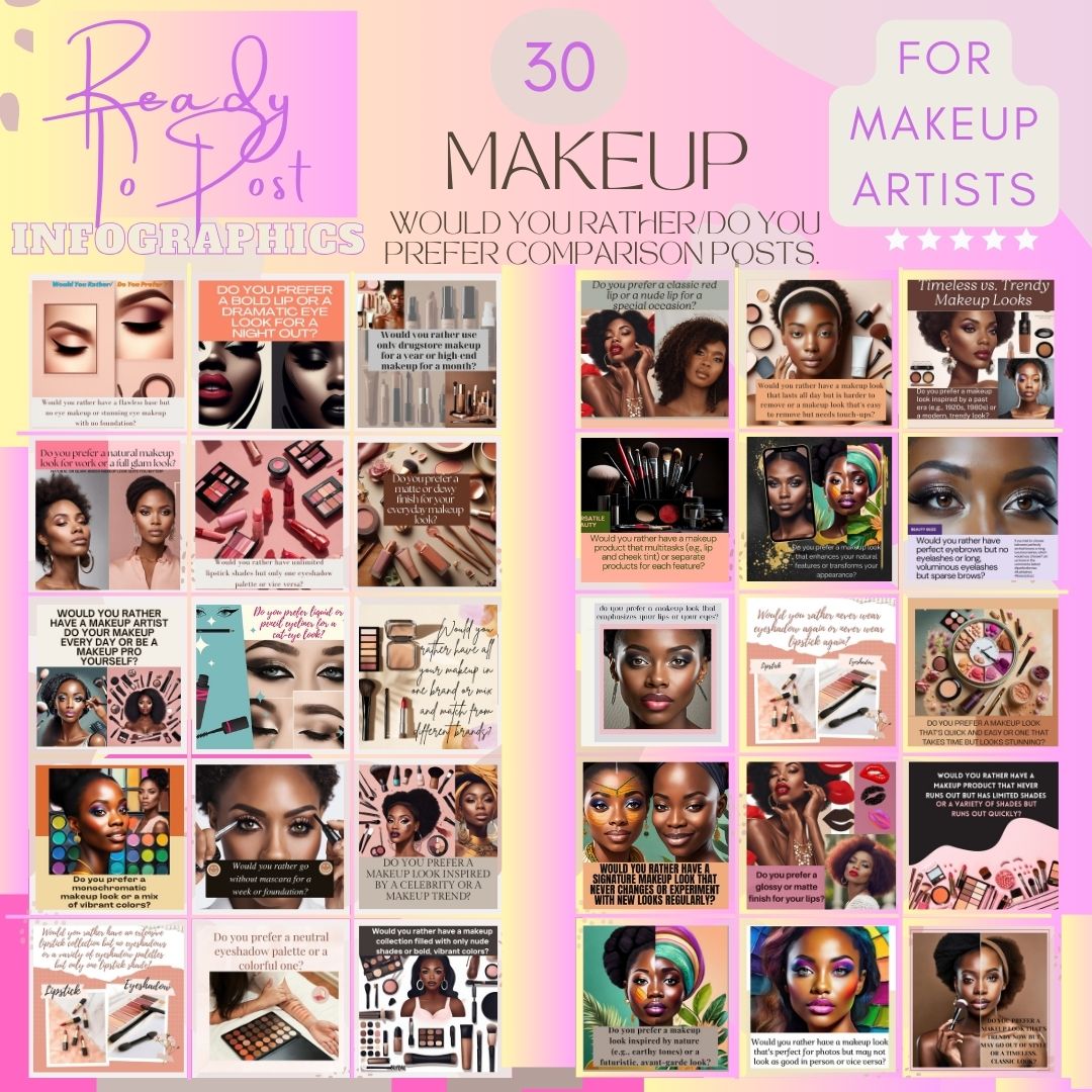 Ready to Post 30 Makeup Comparison | Social Media Management ...