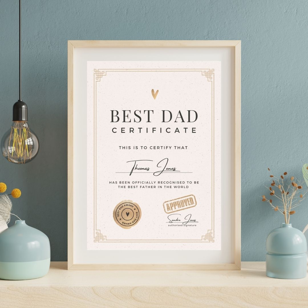 Father’s Day Personalized Certificate and Word Frames